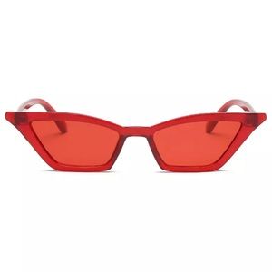 Accessories | Transparent Red Retro Vintage Sunglasses | Poshmark